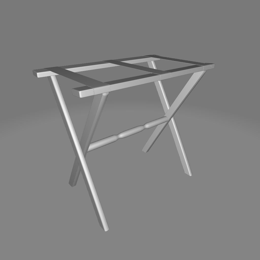 Folding Wood Luggage Rack 3D model | CGTrader