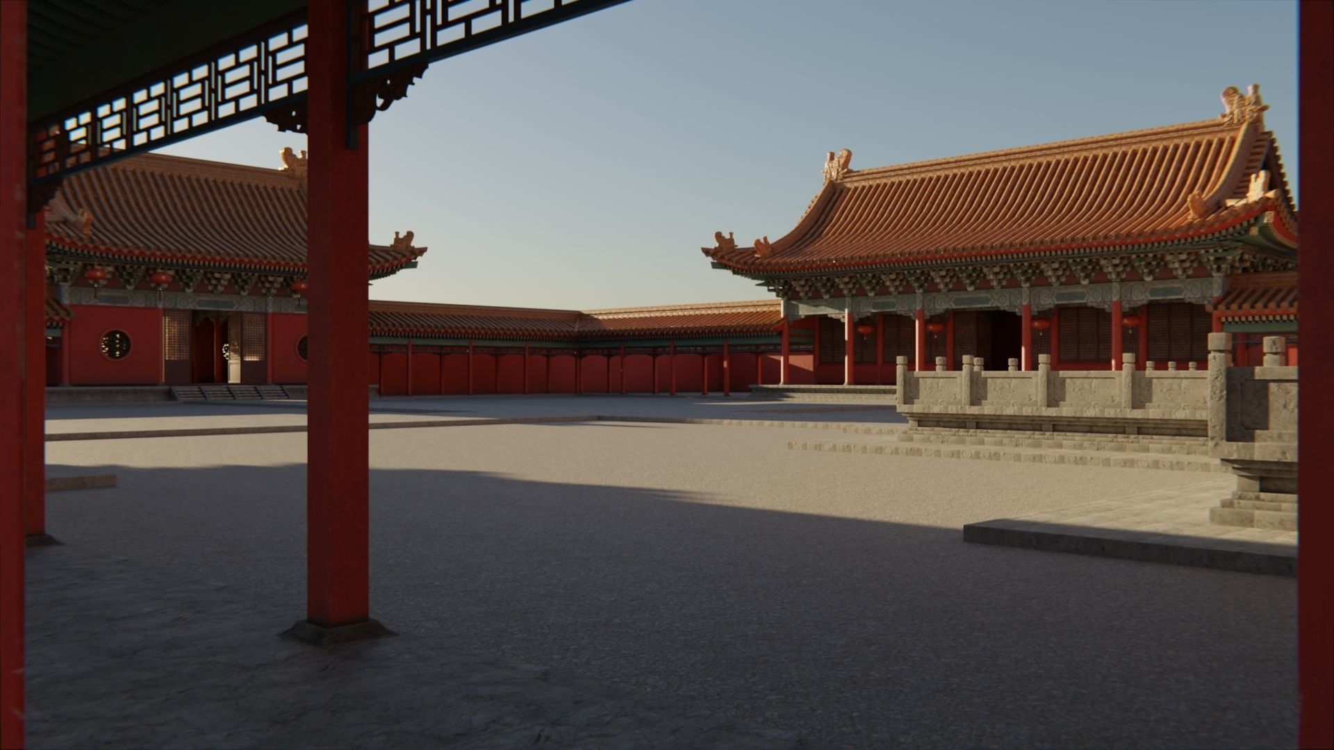3D model Asian Modular Temple VR / AR / low-poly | CGTrader