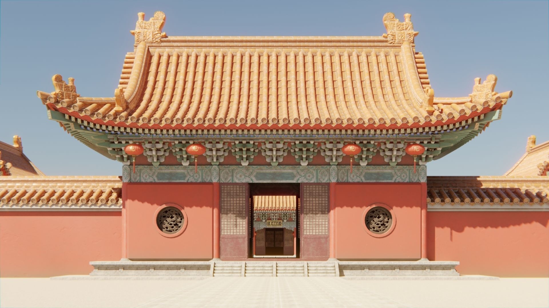 3D model Asian Modular Temple VR / AR / low-poly | CGTrader