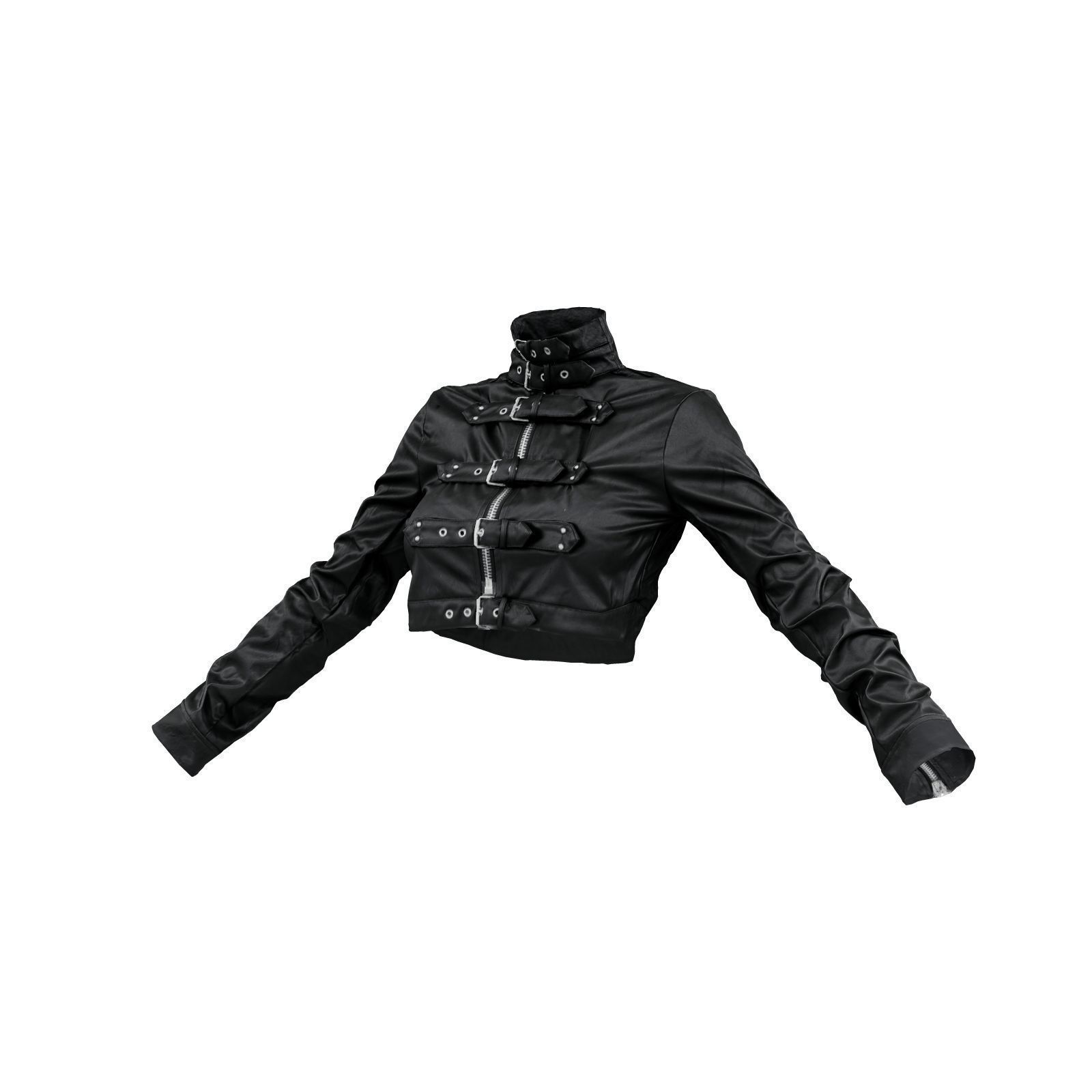 Buckles Leather Jacket 3D model | CGTrader