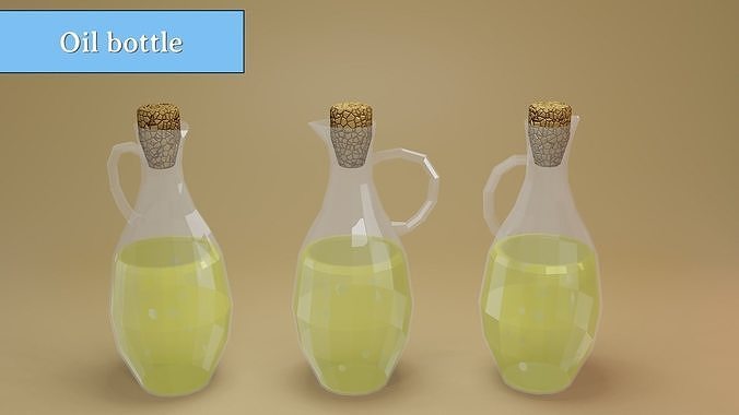 Oil bottle for kitchen interior free VR / AR / low-poly 3D model | CGTrader