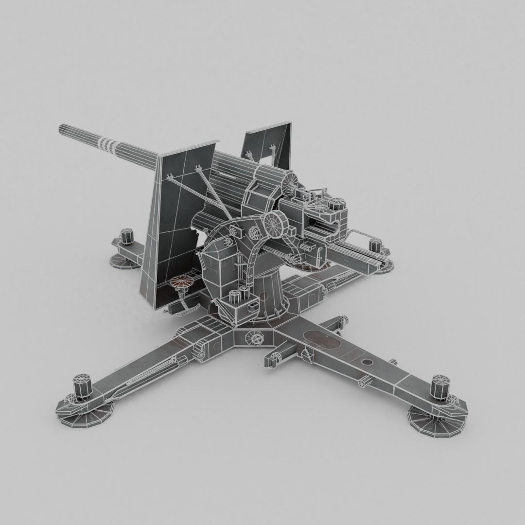 3D model Flak 37 88mm AA-AT Gun VR / AR / low-poly | CGTrader