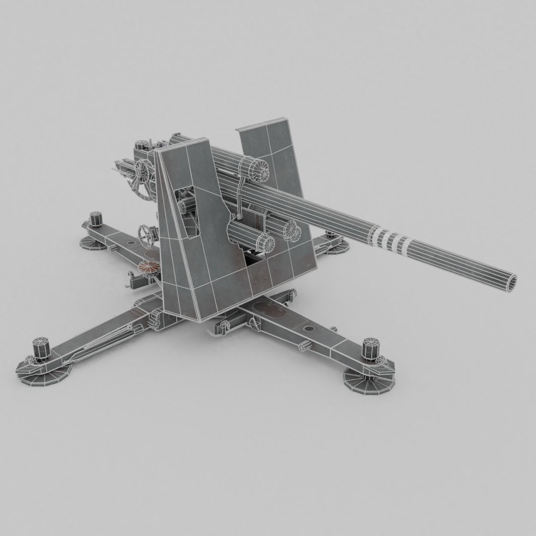 3D model Flak 37 88mm AA-AT Gun VR / AR / low-poly | CGTrader