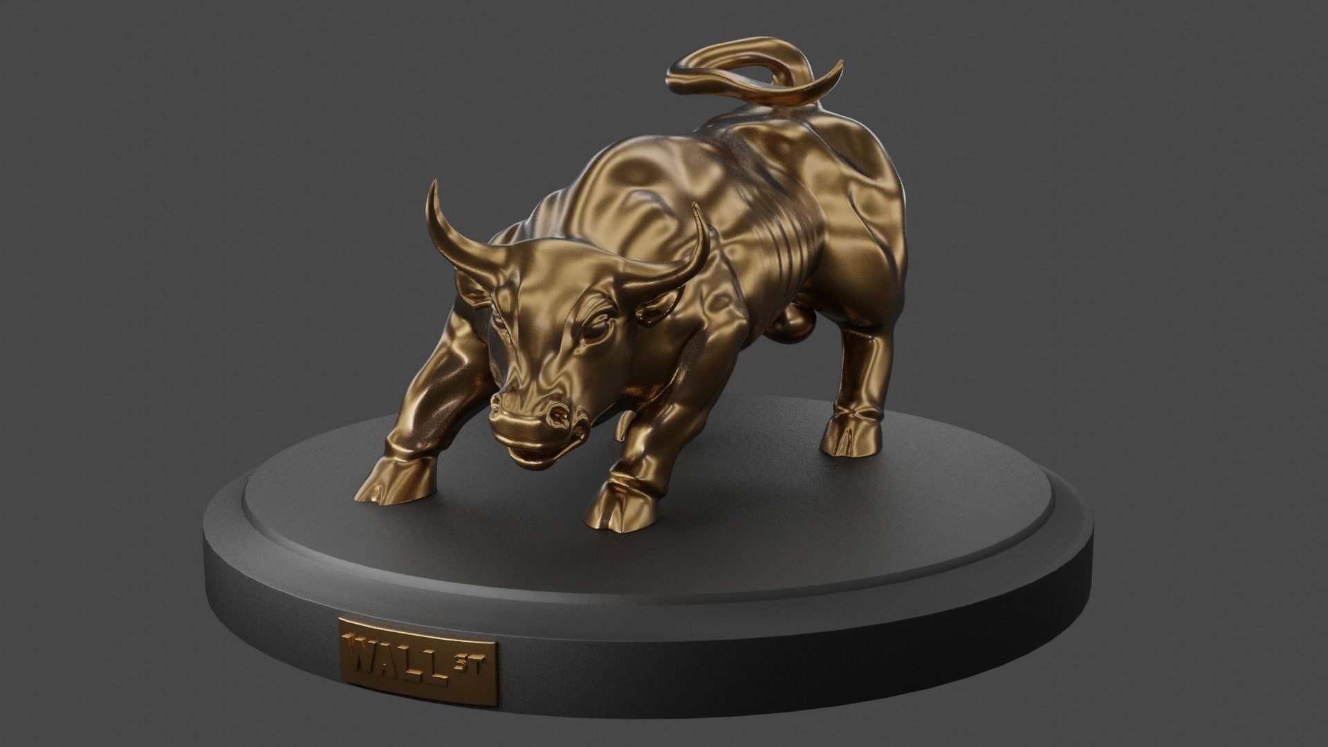 Wall Street Charging Bull 3D model 3D printable | CGTrader