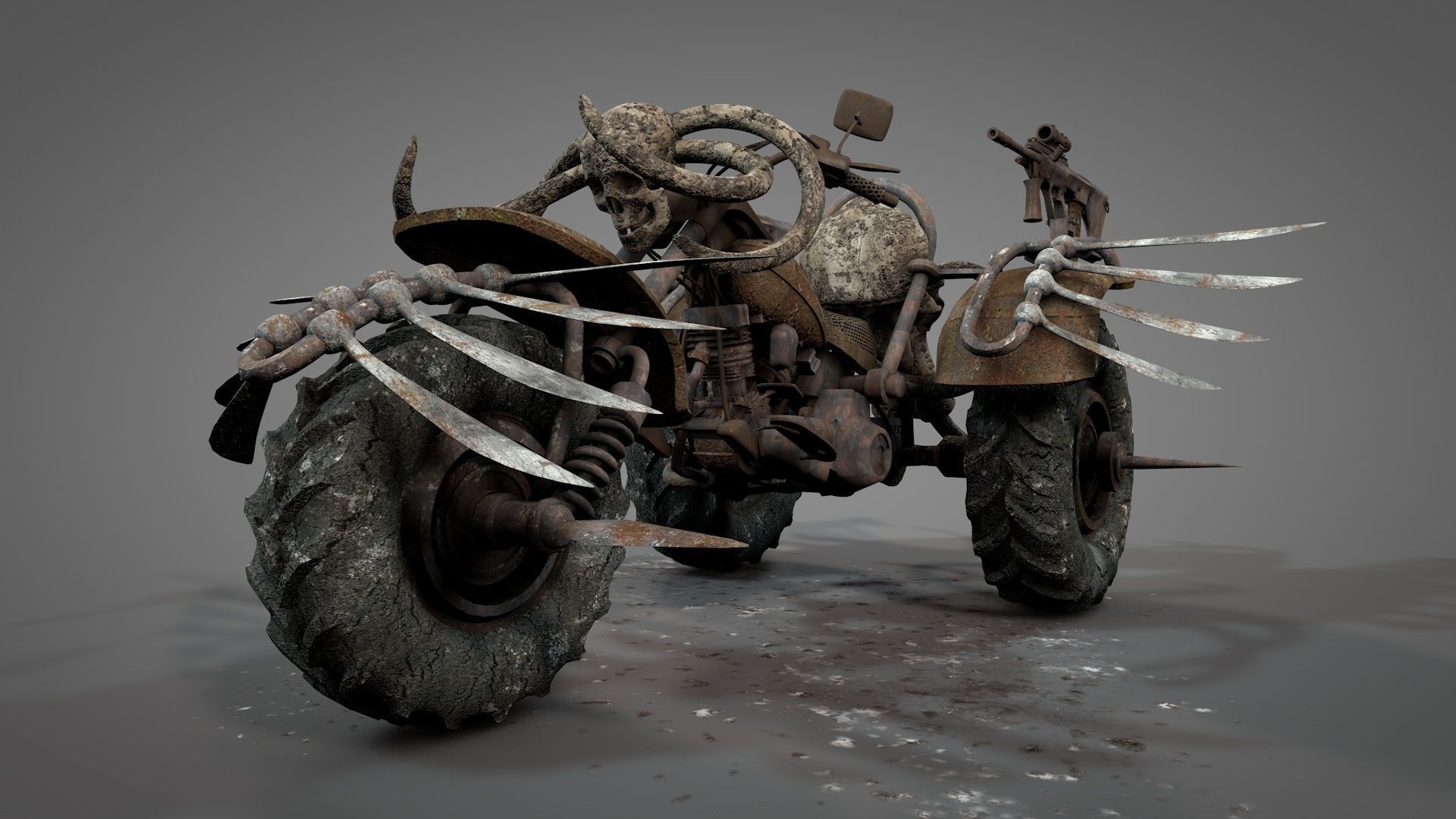 Post Apocalyptic Survival Bike v2 3D model | CGTrader