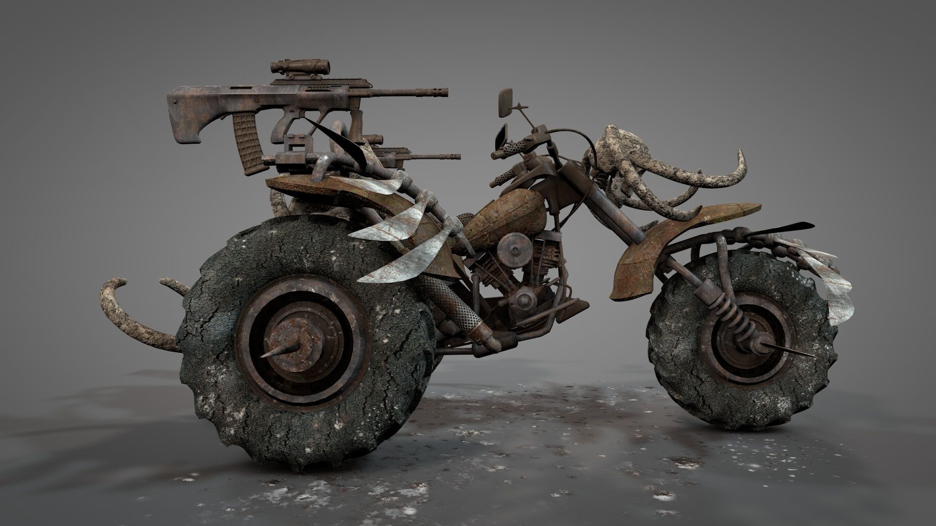 Post Apocalyptic Survival Bike v2 3D model | CGTrader