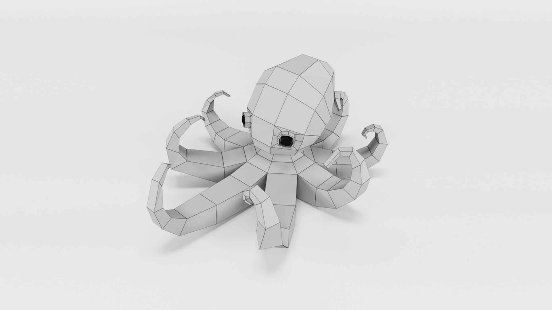 Origami 3 octopus made out of paper 3D model | CGTrader