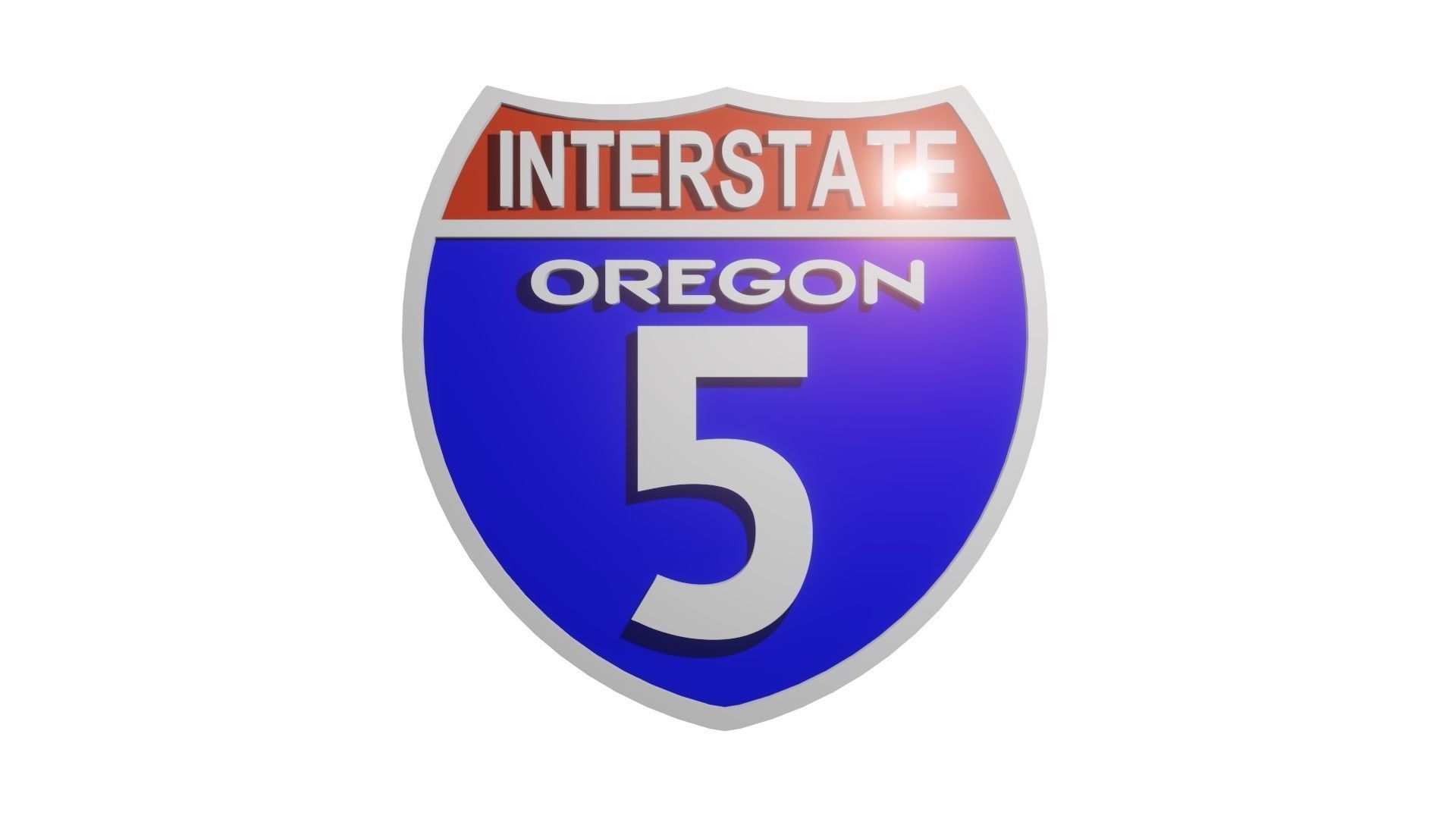 Sign Interstate Oregon 5 3D model | CGTrader