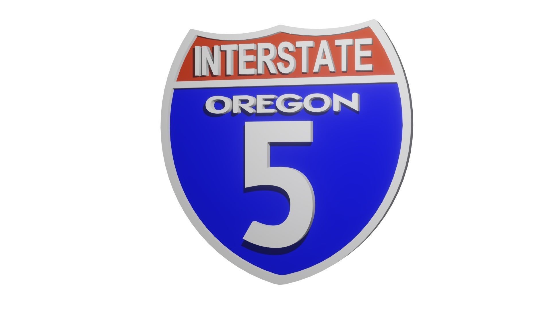 Sign Interstate Oregon 5 3D model | CGTrader