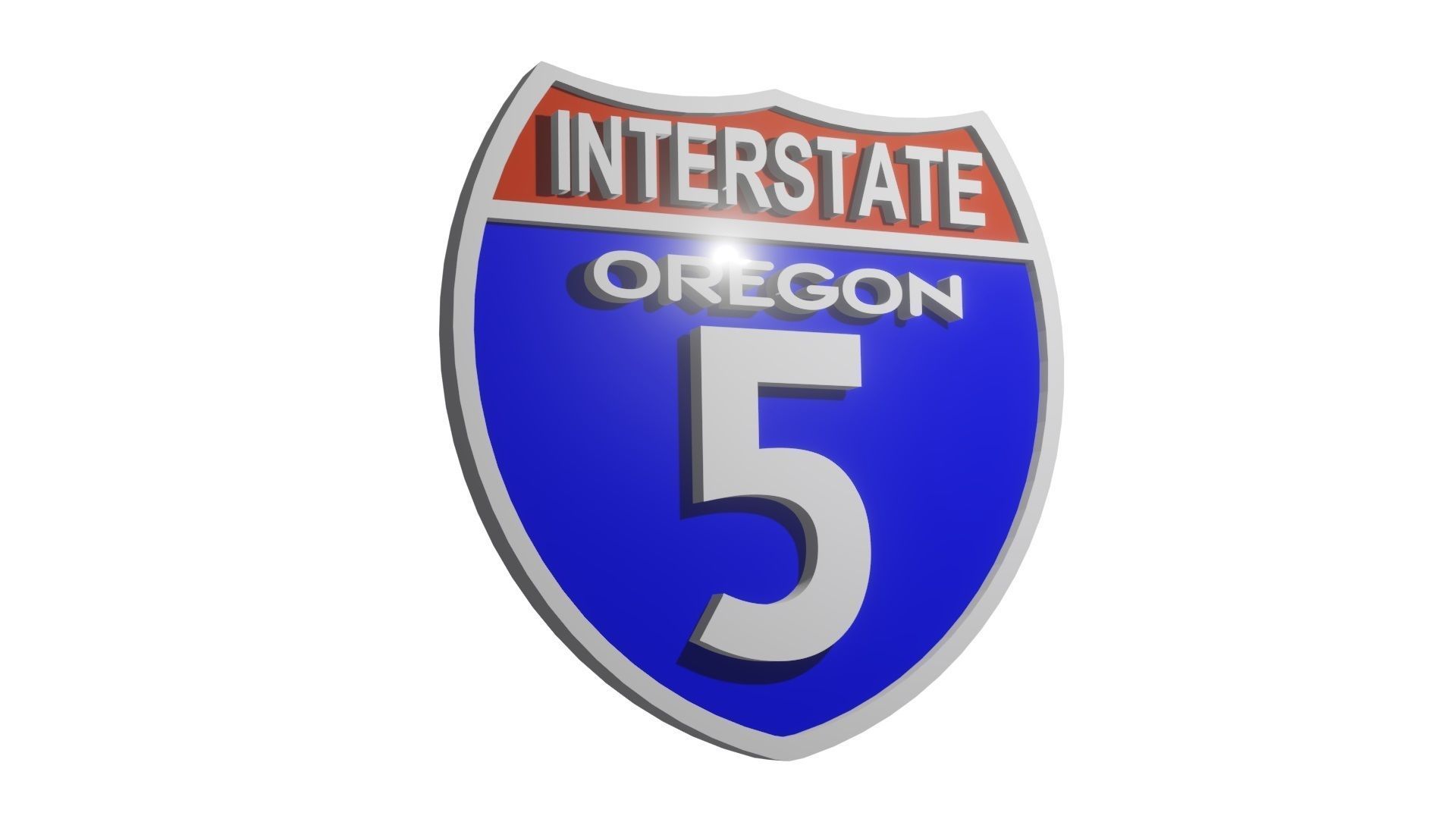 Sign Interstate Oregon 5 3D model | CGTrader