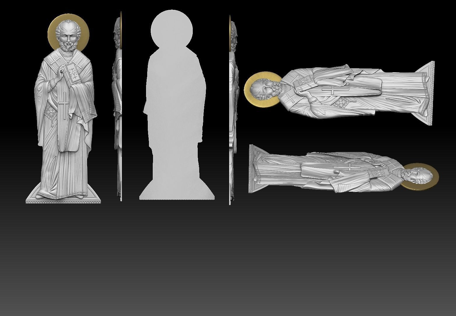 Saint Nicholas 3d model bas relif 3D model 3D printable | CGTrader