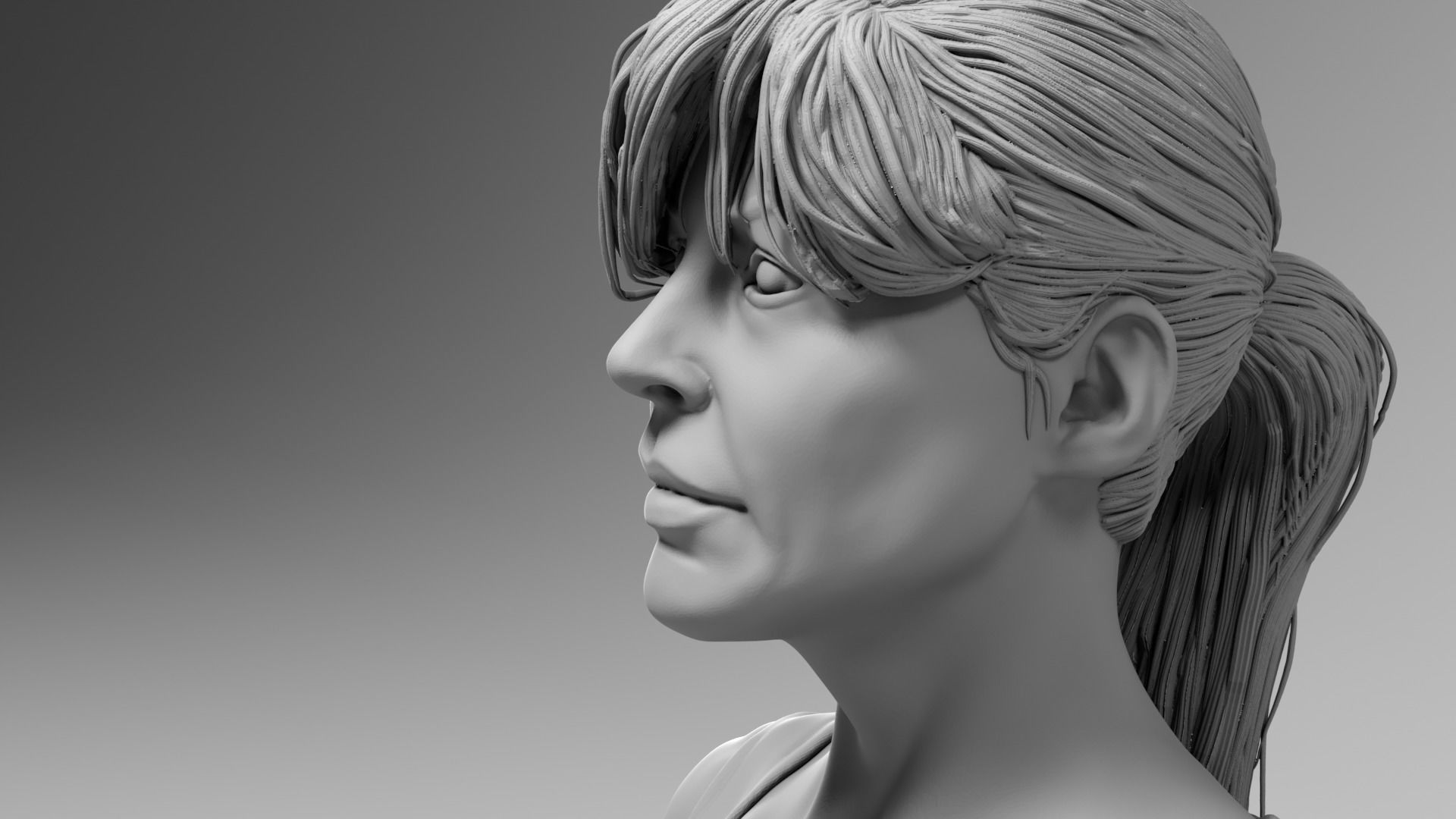 Linda Hamilton - Sarah Connor - Terminator 2 3D model 3D printable ...