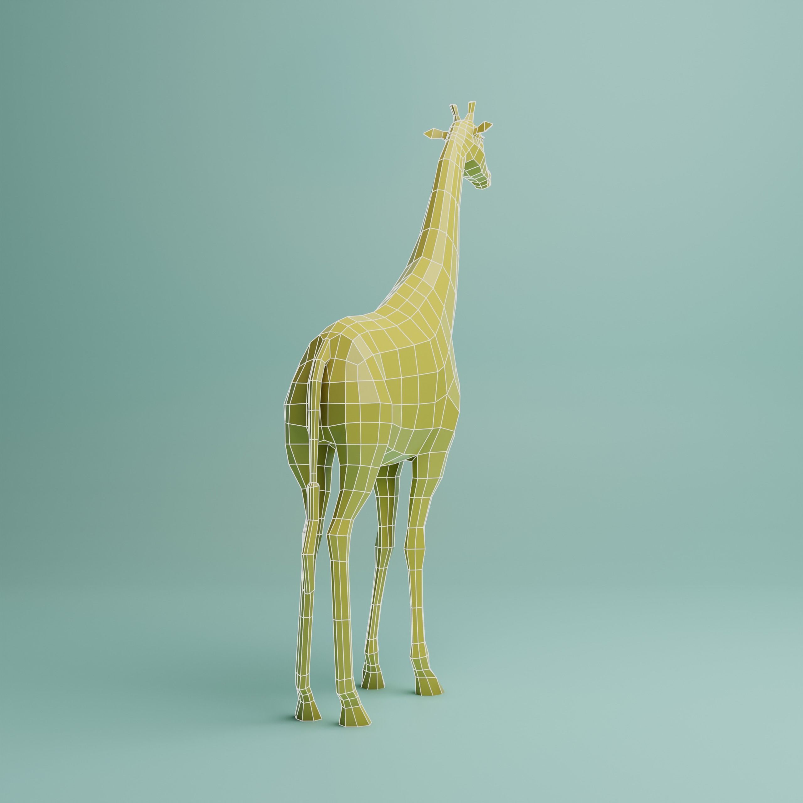 Low Poly Giraffe Sculpture 3D model | CGTrader