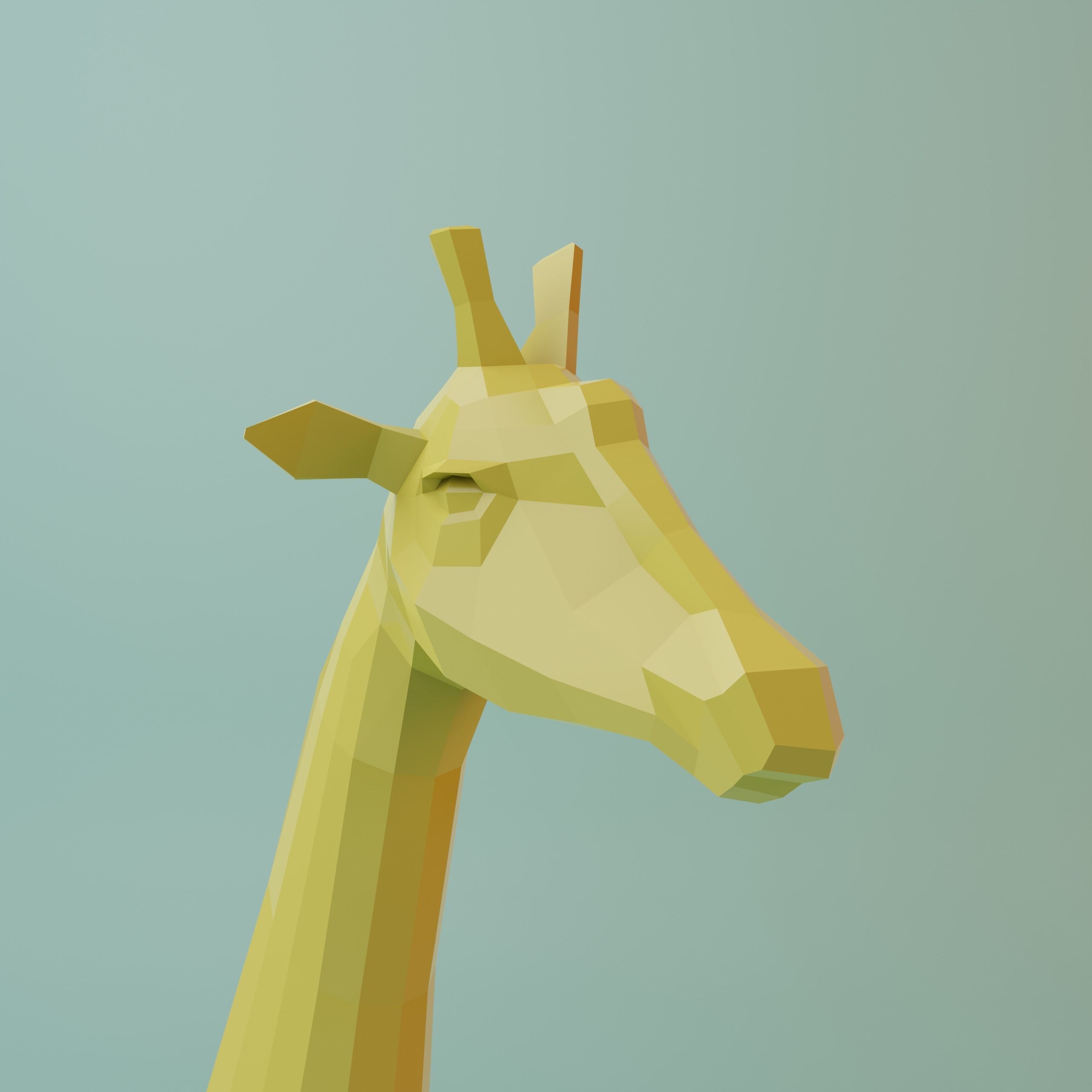 Low Poly Giraffe Sculpture 3D model | CGTrader
