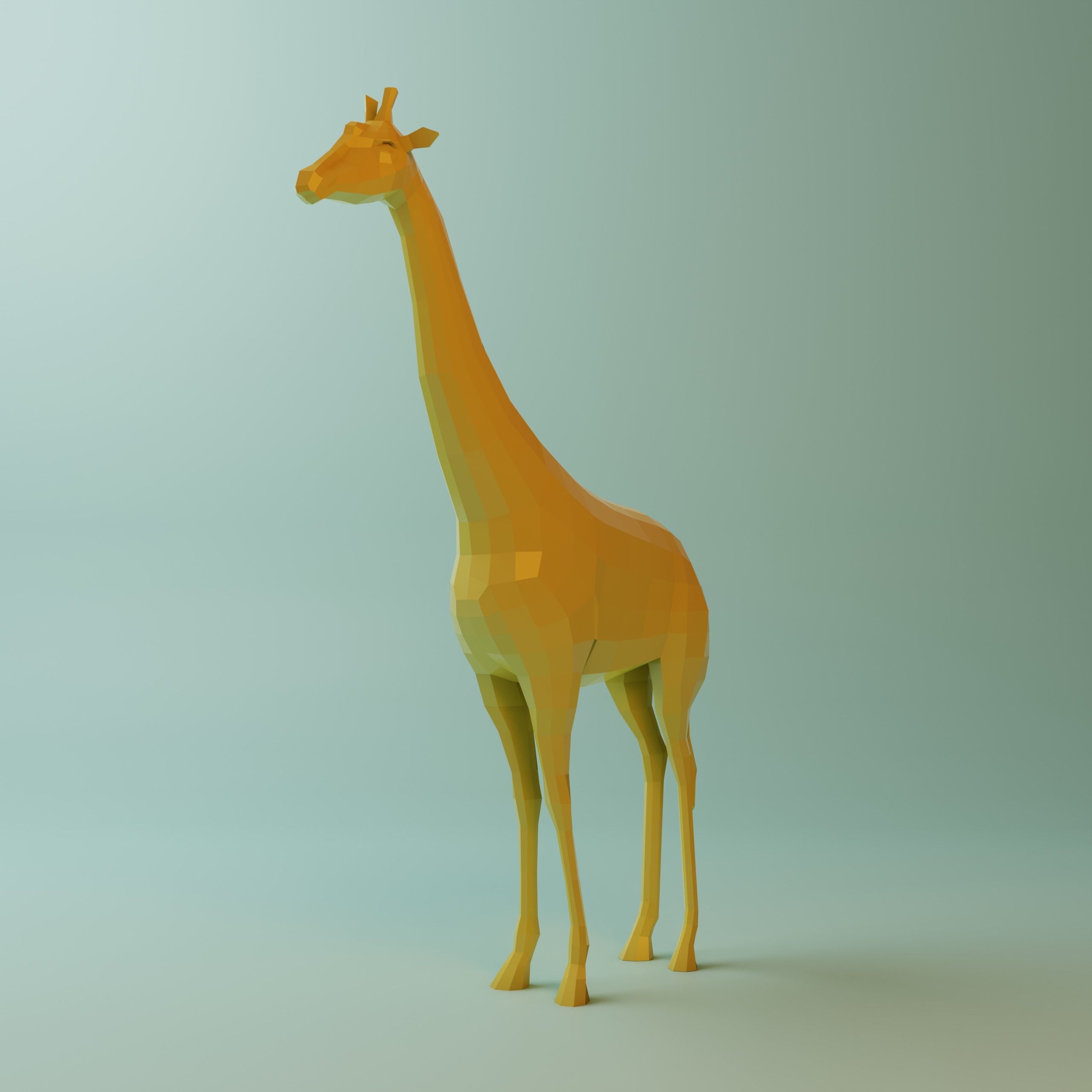 Low Poly Giraffe Sculpture 3D model | CGTrader
