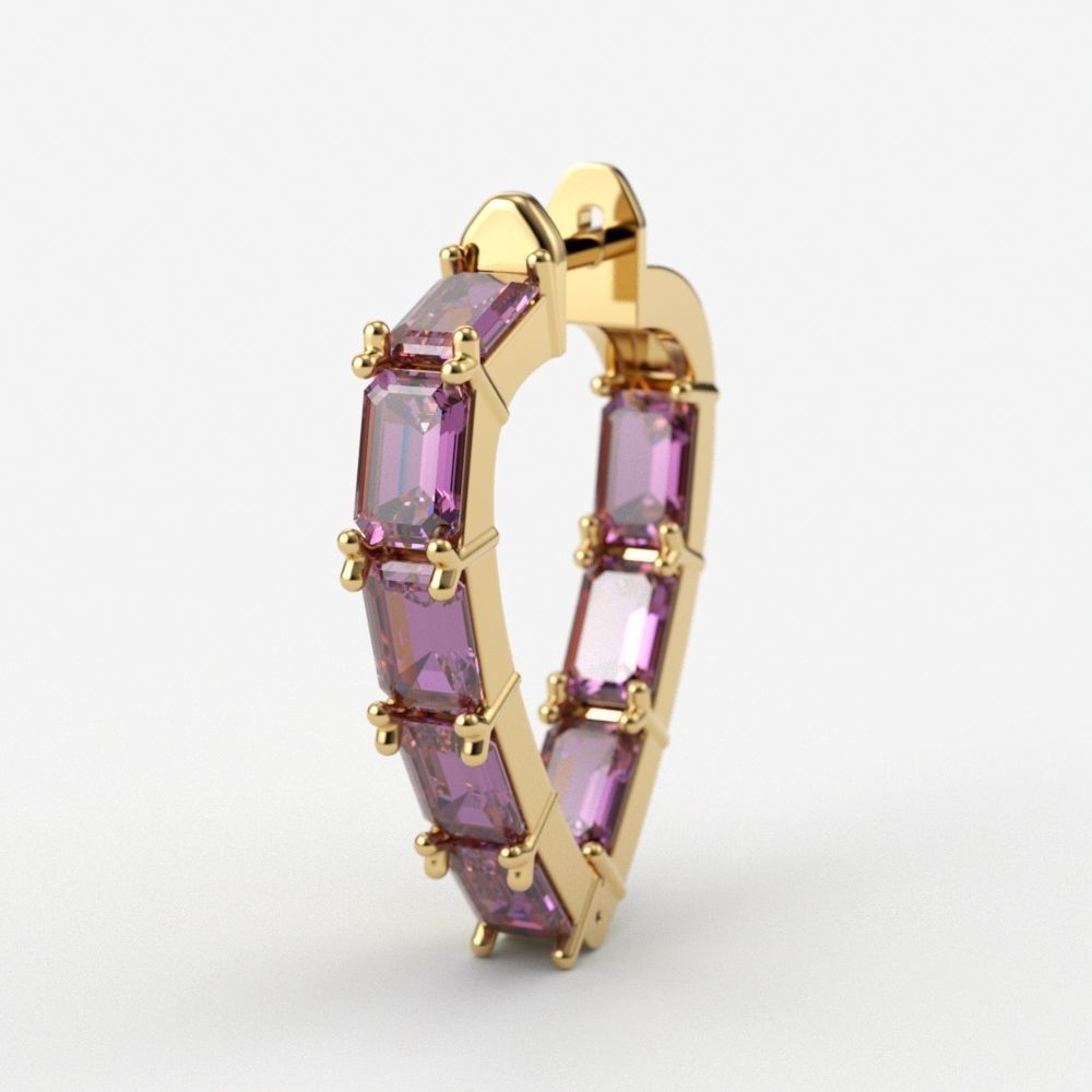 Earrings with gems 3dm stl print 3D model 3D printable | CGTrader