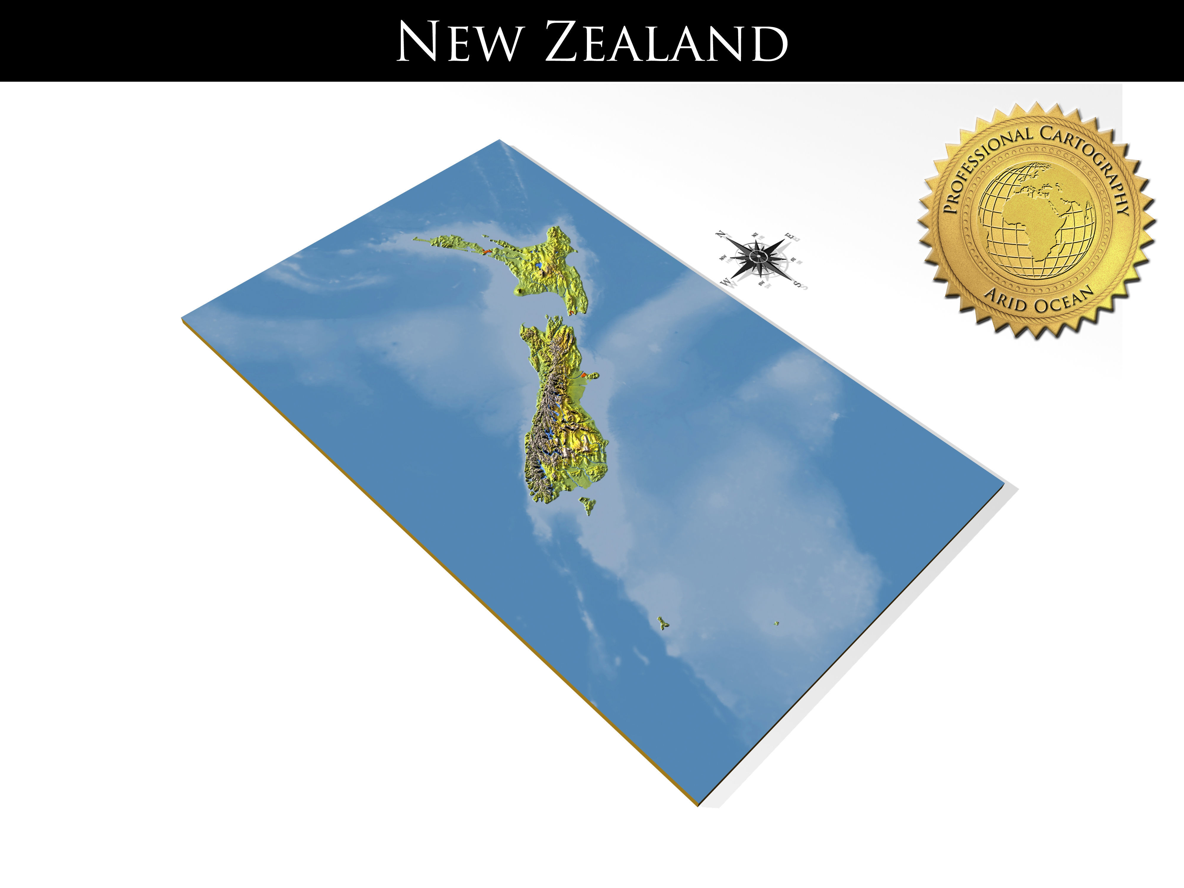 New Zealand High resolution 3D relief maps 3D model | CGTrader