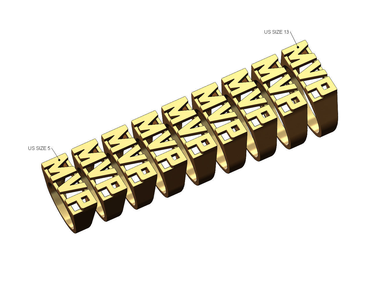 MVP statement name ring US size 5to13 3D model 3D printable | CGTrader