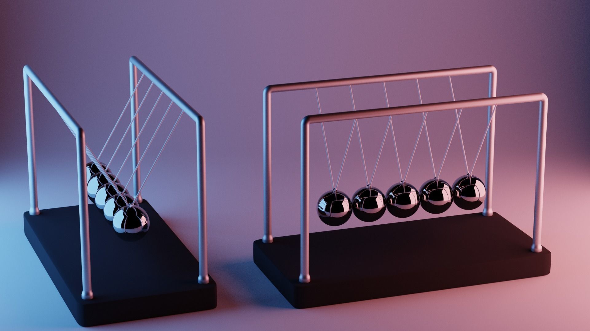 Newton pendulum 3D model animated | CGTrader