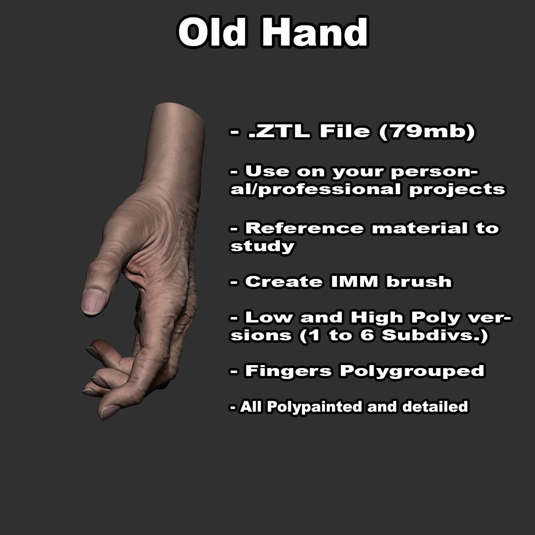 Old Hand - Realistic 3D Hand model 3D model | CGTrader