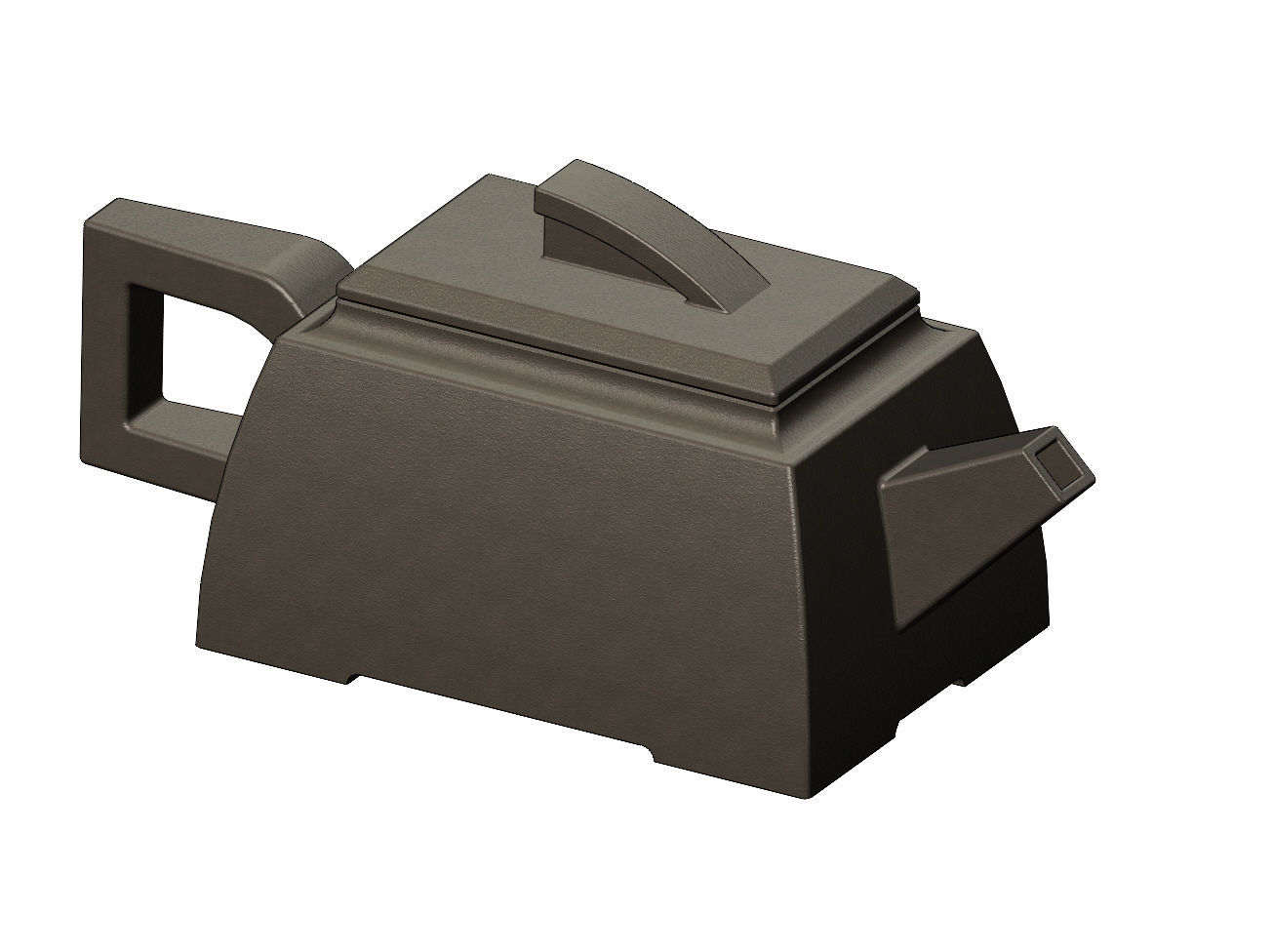 Traditional rectangular tea pot 3D model 3D printable | CGTrader