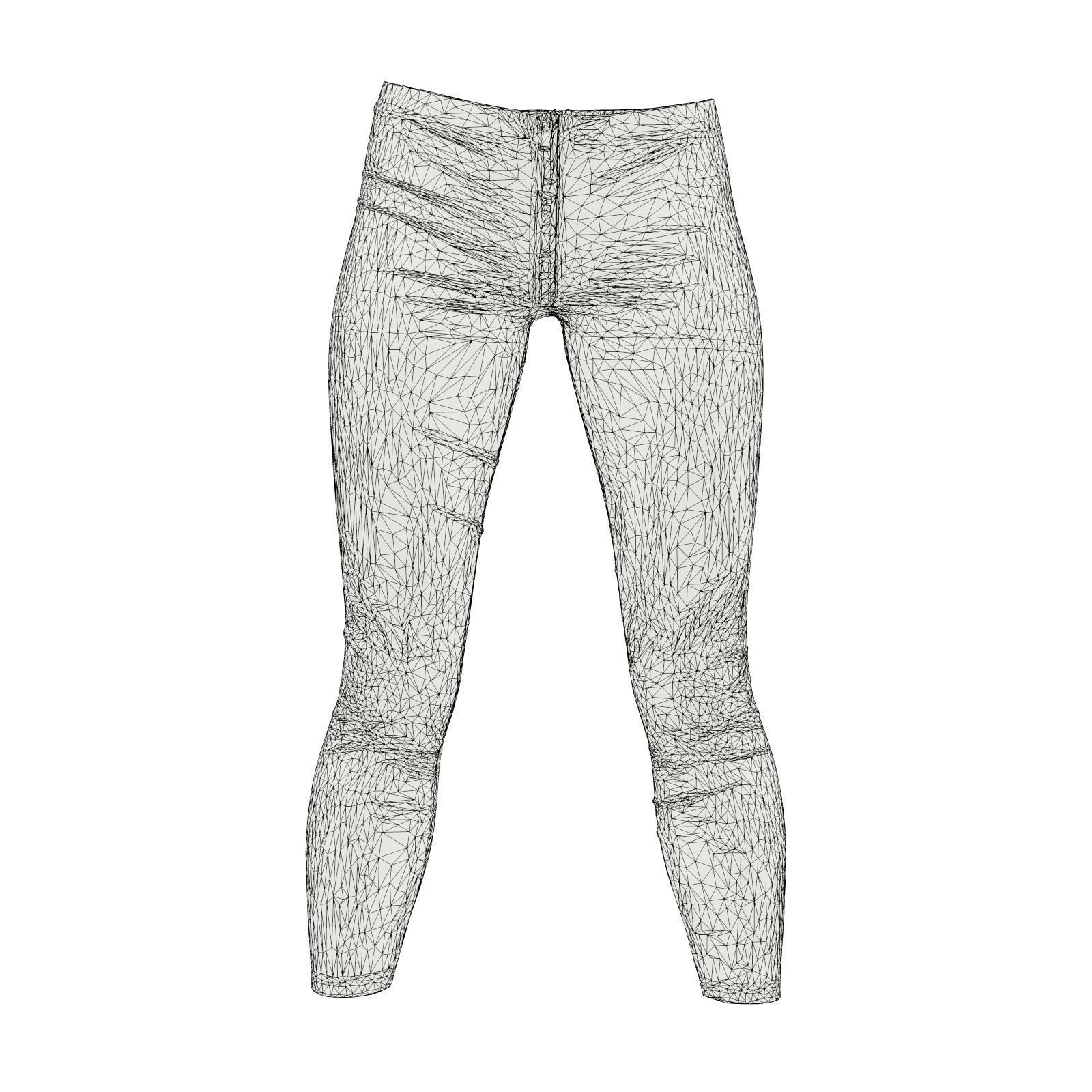 Central Zipper Vinyl Trousers 3D model | CGTrader