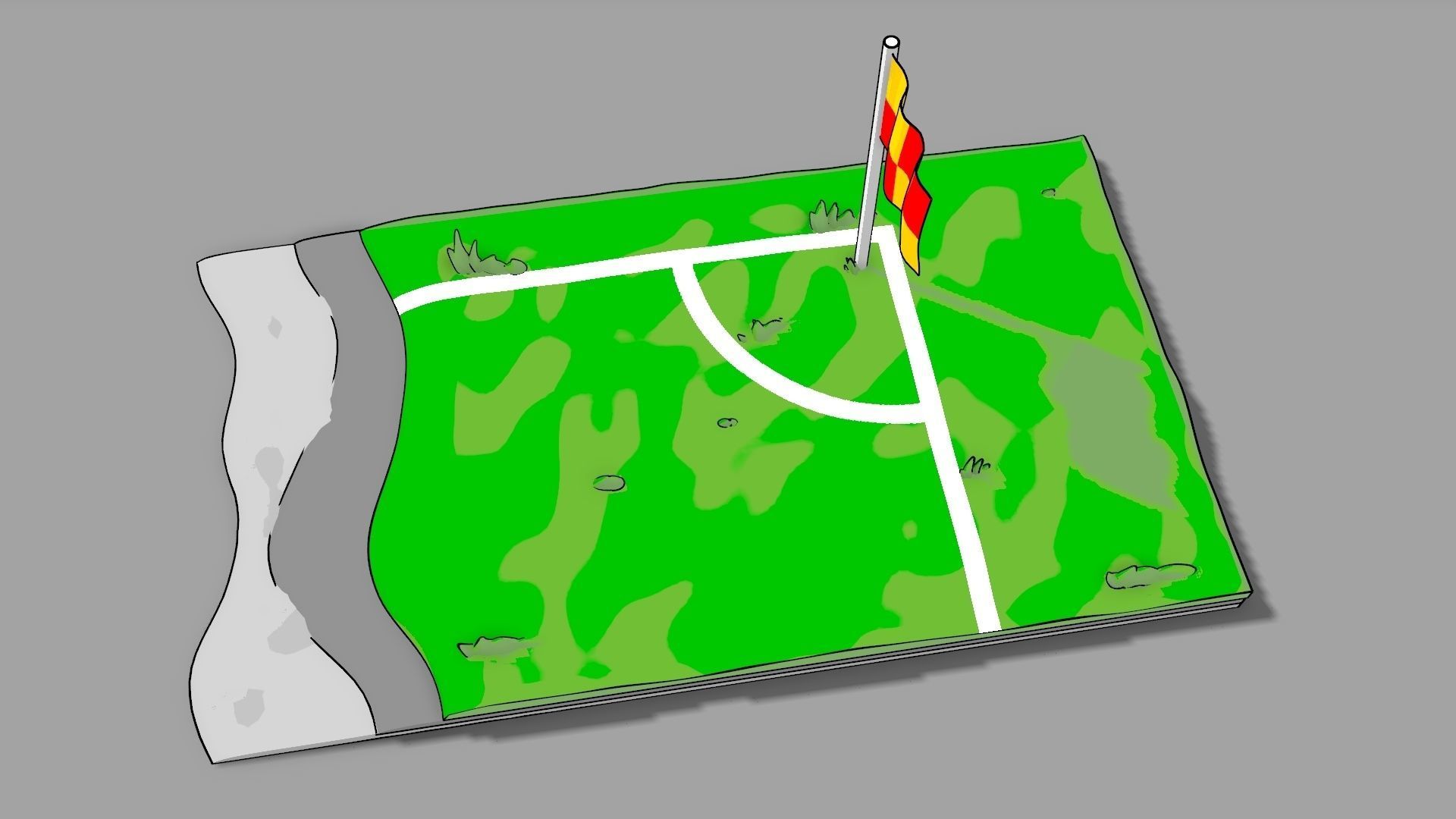 3D model 2D Sports Pitch Layers VR / AR / low-poly | CGTrader