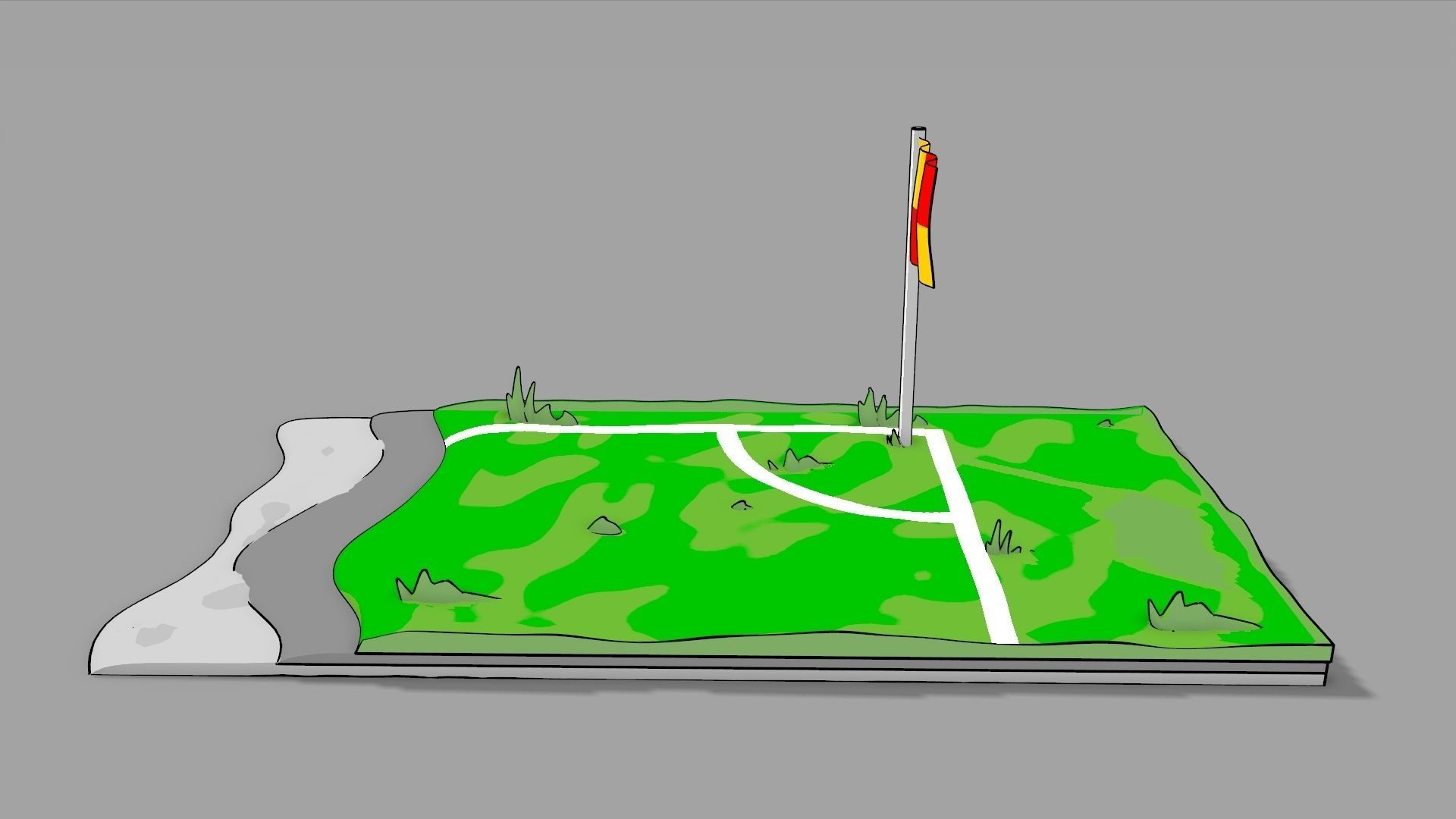 3D model 2D Sports Pitch Layers VR / AR / low-poly | CGTrader