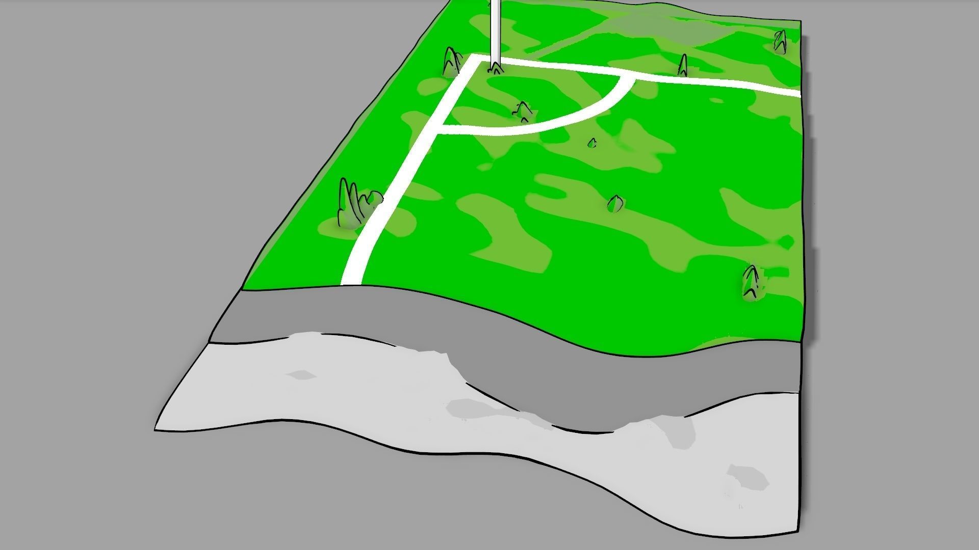 3D model 2D Sports Pitch Layers VR / AR / low-poly | CGTrader