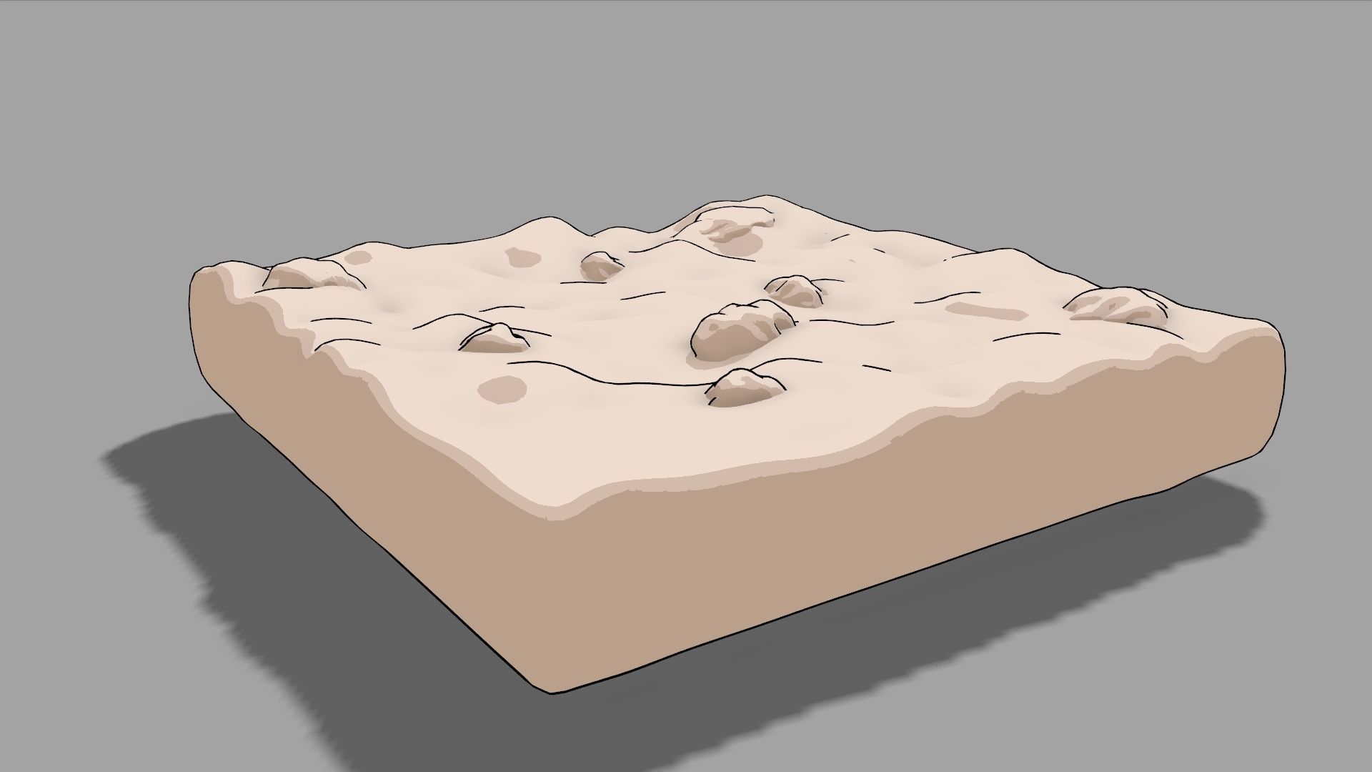 3D model 2D Rocky Ground Cel Shaded VR / AR / low-poly | CGTrader