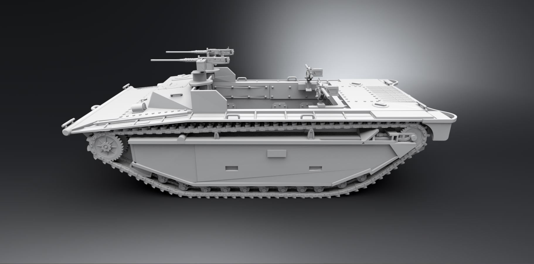 LVT2 Amtrack Scale model 3D model 3D printable | CGTrader