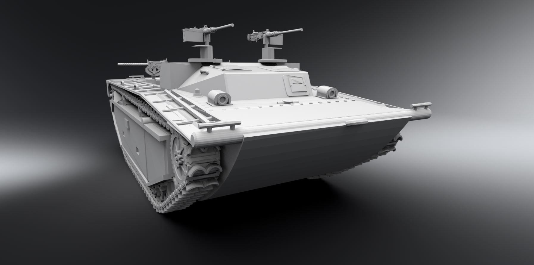 LVT2 Amtrack Scale model 3D model 3D printable | CGTrader