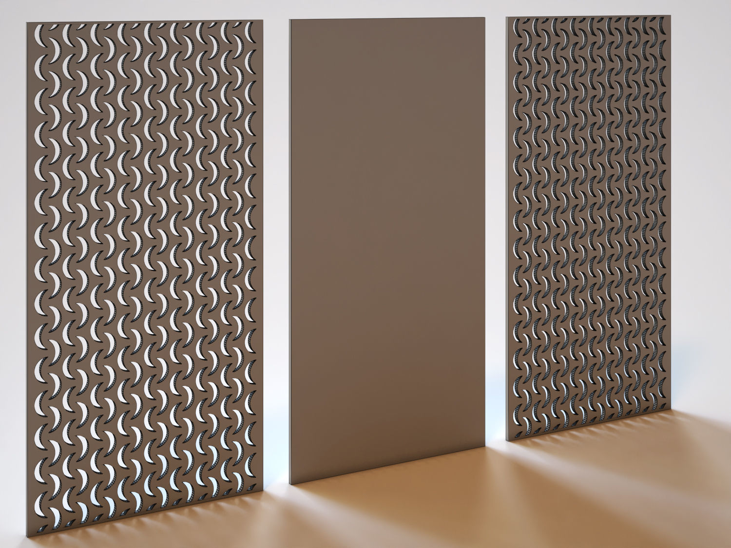 Partition set of three wooden panels 3D model | CGTrader