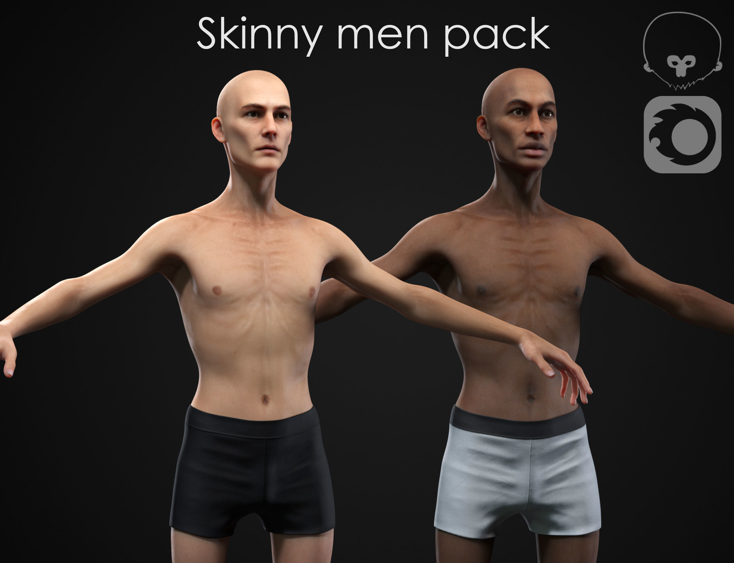 3D Model Collection Skinny men pack VR / AR / low-poly | CGTrader