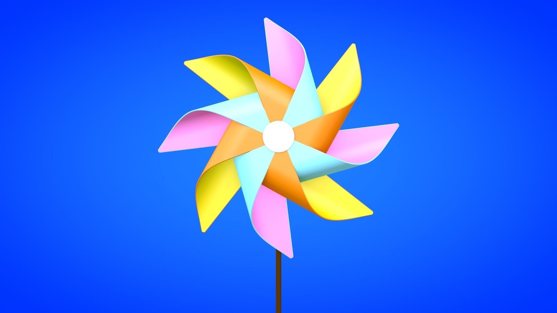Pinwheel colorful 3D model animated | CGTrader