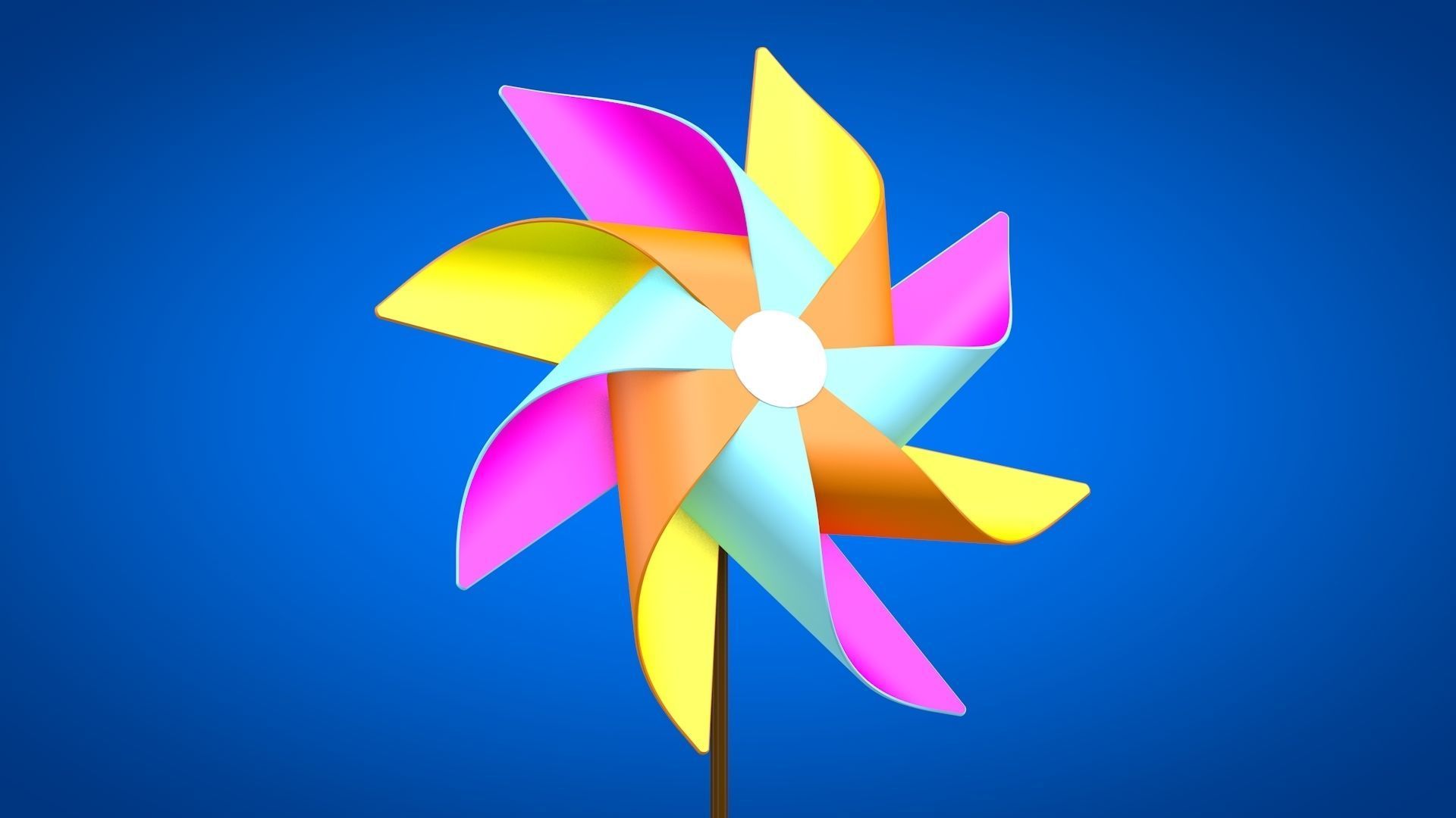 Pinwheel colorful 3D model animated | CGTrader