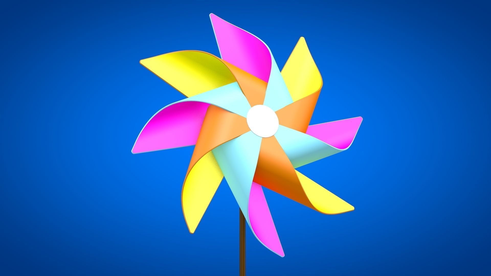 Pinwheel colorful 3D model animated | CGTrader