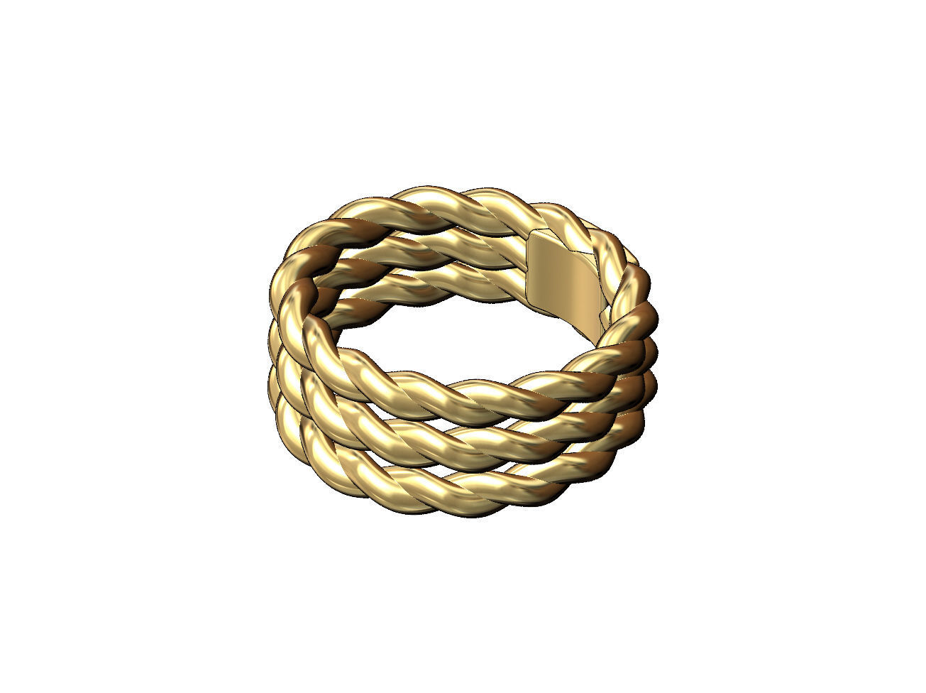 Triple tilted twisted wire band US sizes 4to11 3D model 3D printable ...