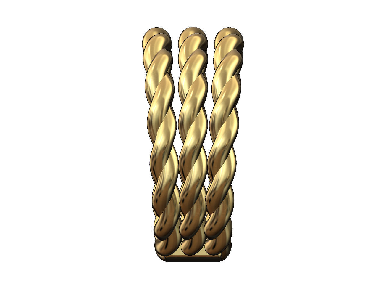 Triple tilted twisted wire band US sizes 4to11 3D model 3D printable ...