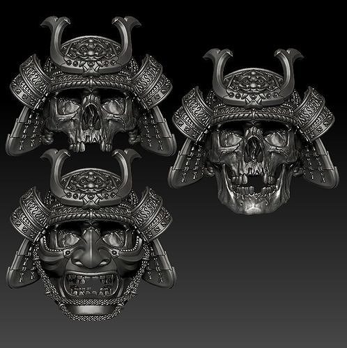 skull rings Samurai 3D Model Pack | CGTrader