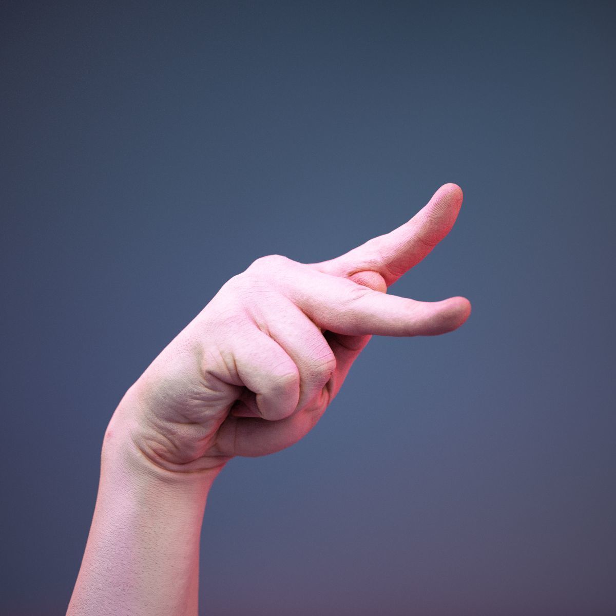 3D model Finger Alphabet P VR / AR / low-poly | CGTrader