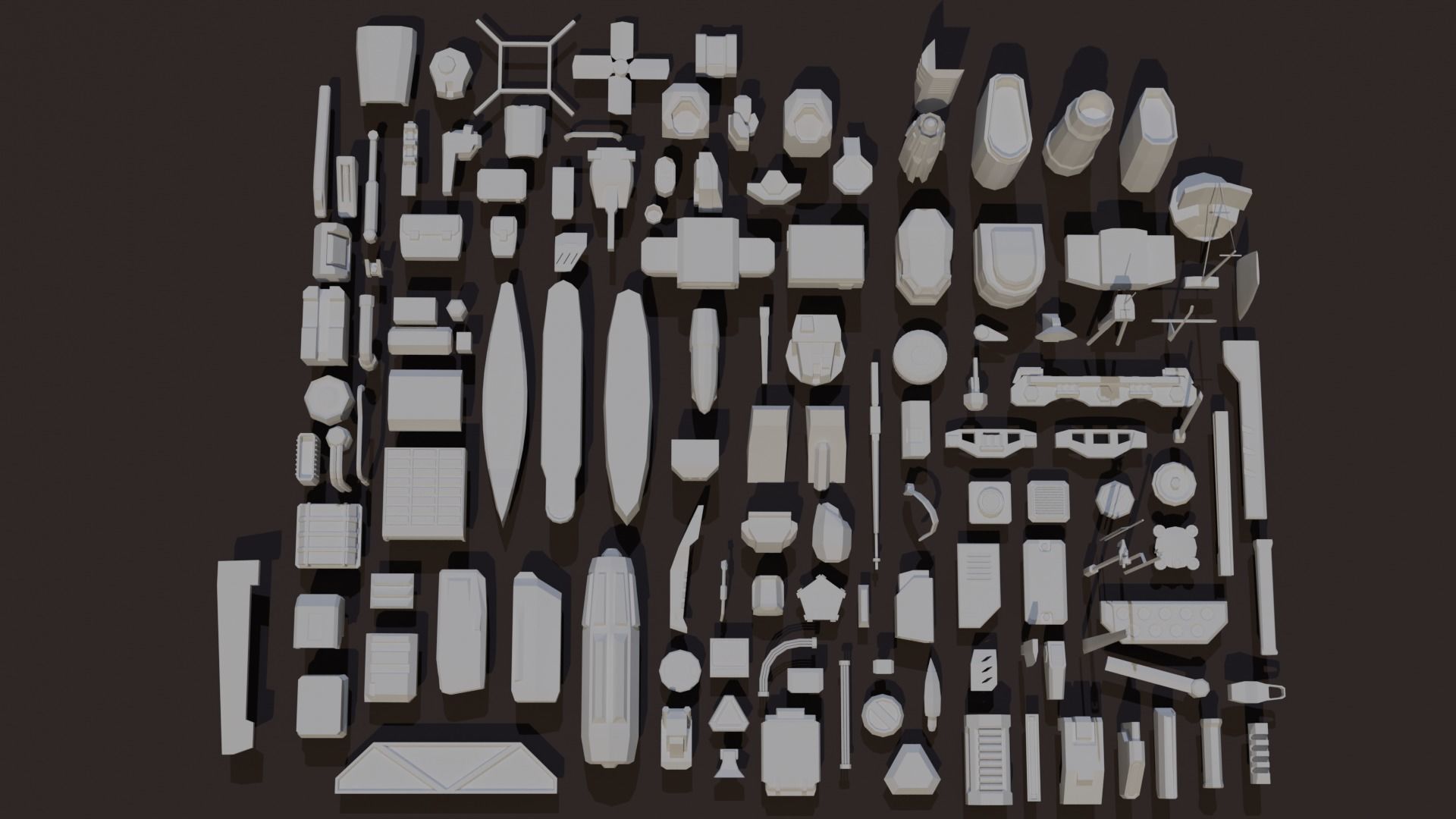 3D model 130 Meshes Low Poly Kit-Bash Set VR / AR / low-poly | CGTrader