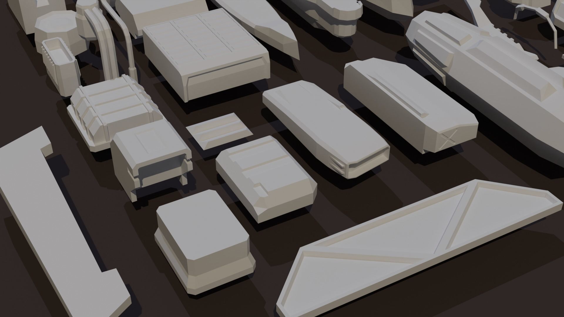 3D model 130 Meshes Low Poly Kit-Bash Set VR / AR / low-poly | CGTrader