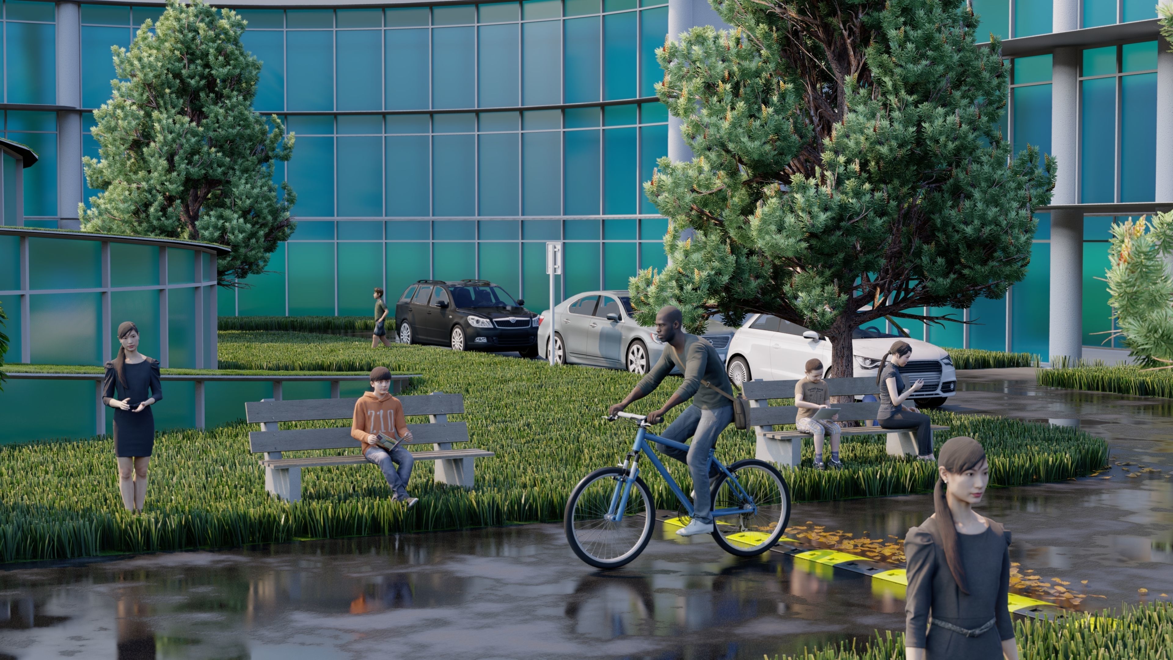 Commercial IT Park Lumion Scene 3D model animated | CGTrader