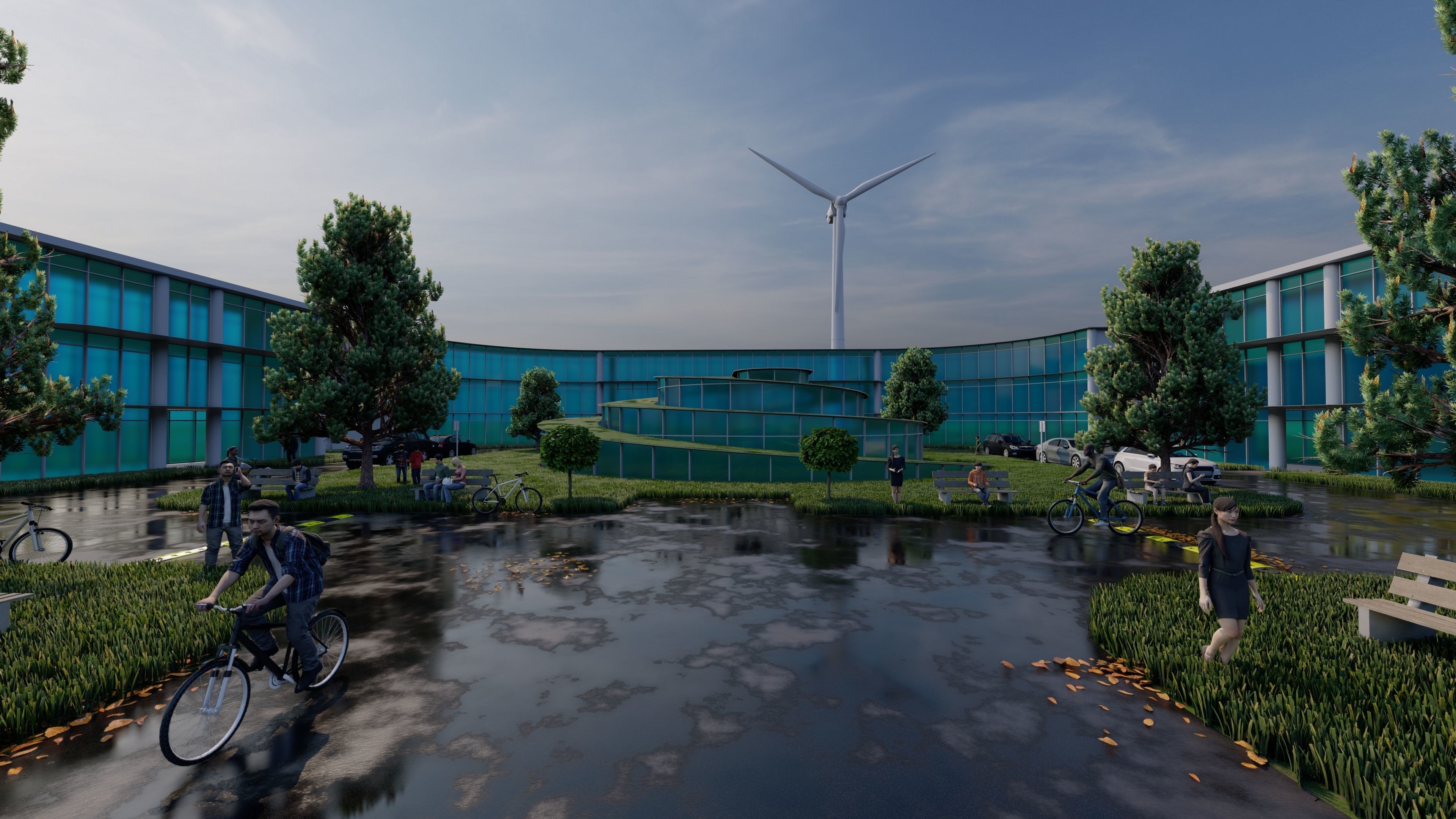 Commercial IT Park Lumion Scene 3D model animated | CGTrader