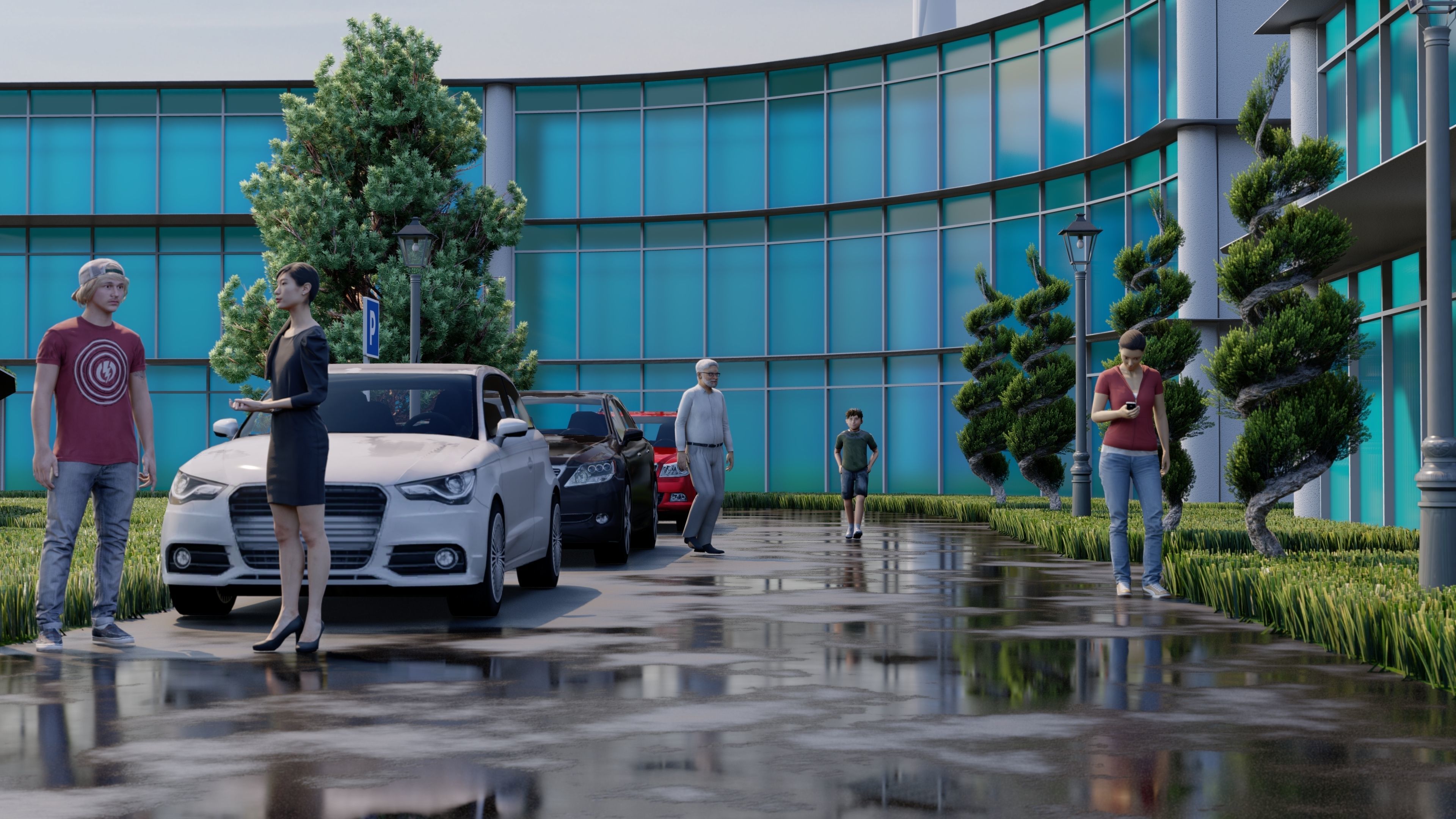 Commercial IT Park Lumion Scene 3D model animated | CGTrader