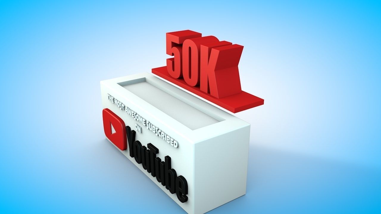 Youtube subscribers plaque 3D model 3D printable | CGTrader