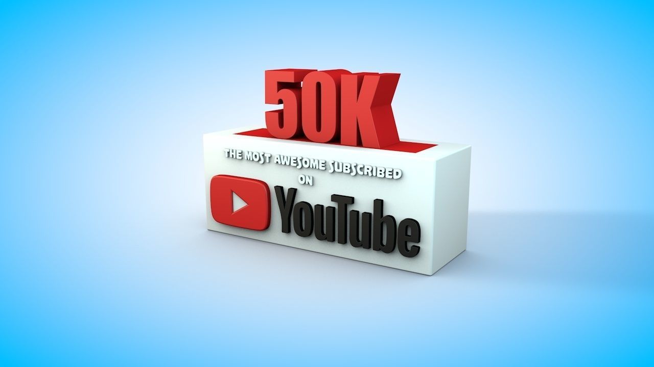 Youtube subscribers plaque 3D model 3D printable | CGTrader