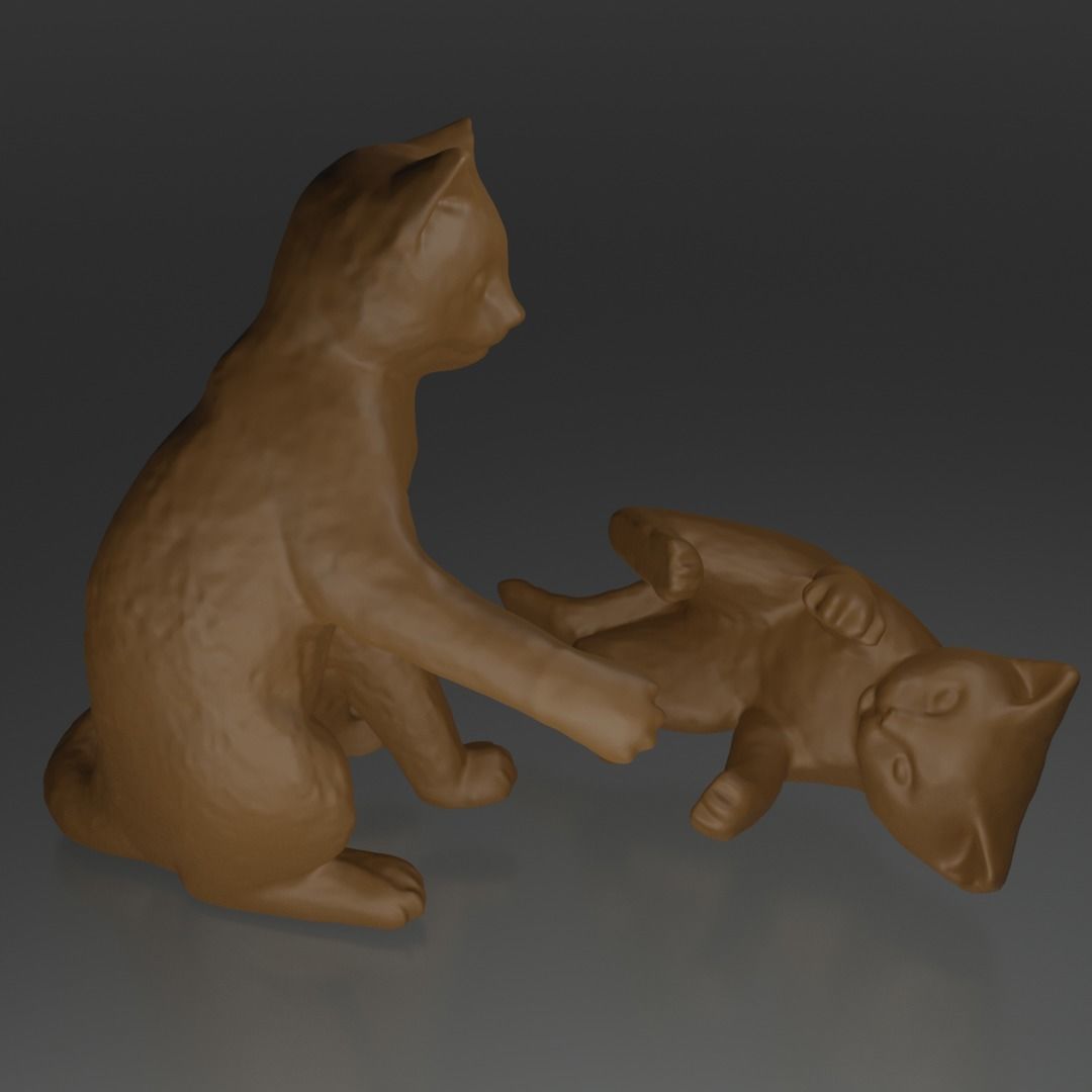 Players Cats 3D model 3D printable | CGTrader