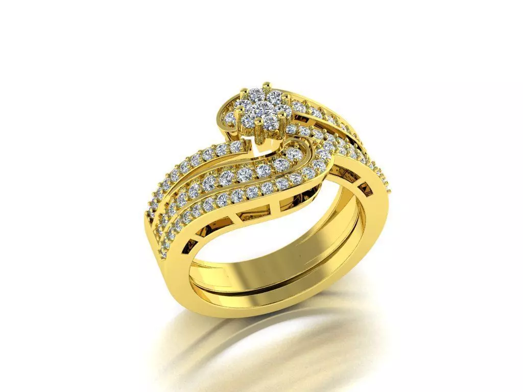 Diamond Jewelry Ring 3D model 3D printable | CGTrader
